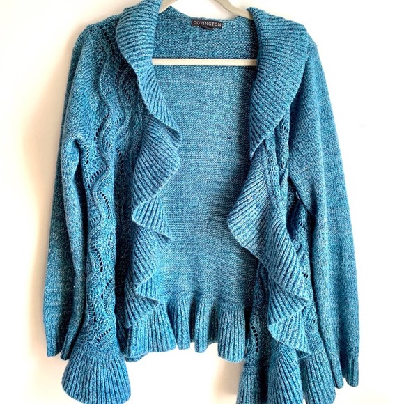 Covington | Sweaters | Blue Cascade Open Cardigan Size L | Poshmark